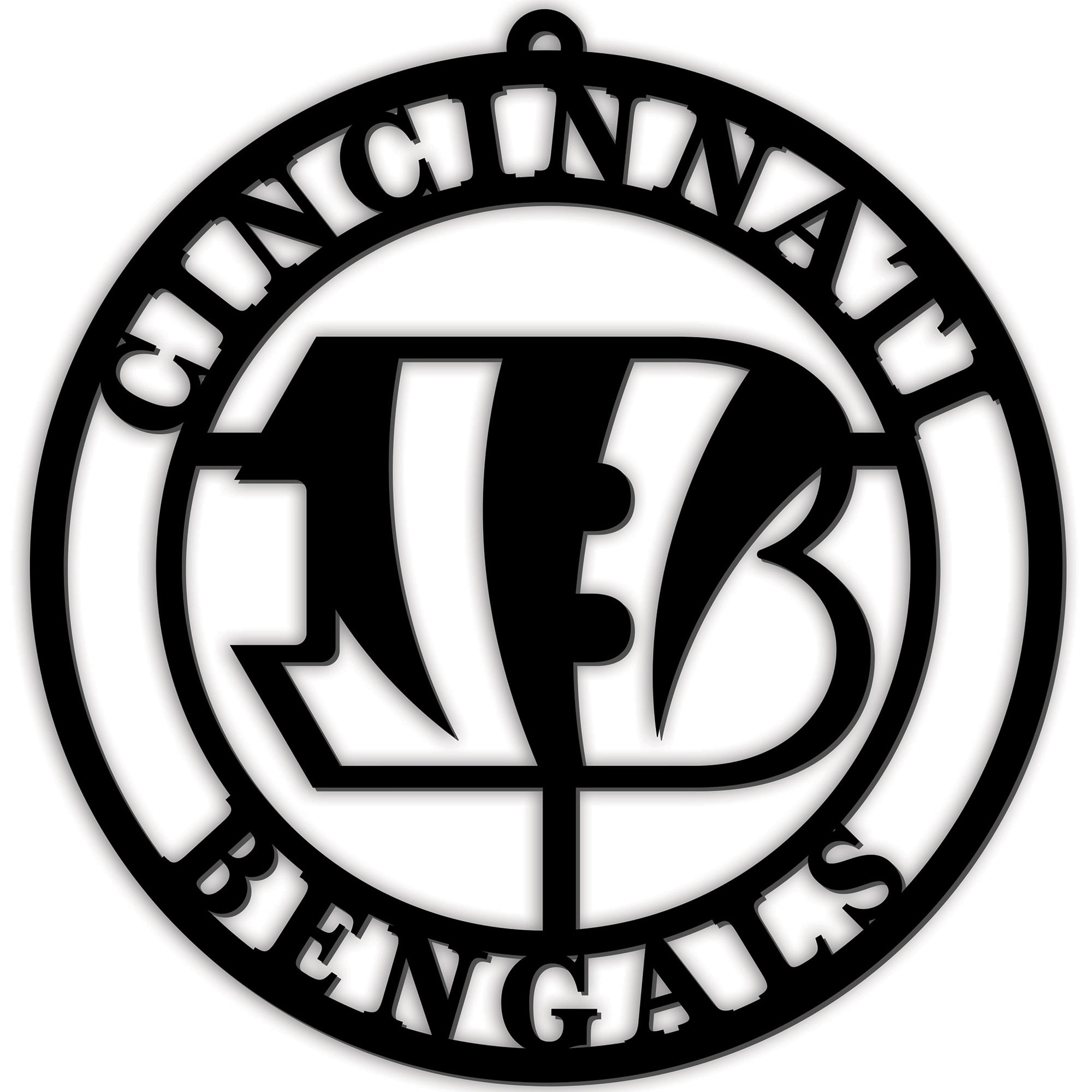 Black Cincinnati Bengals 16'' Team Logo Cutout - Walmart.com