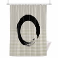 Black Circle Shower Curtains for Bathroom, Japanese Style Circle Grey ...