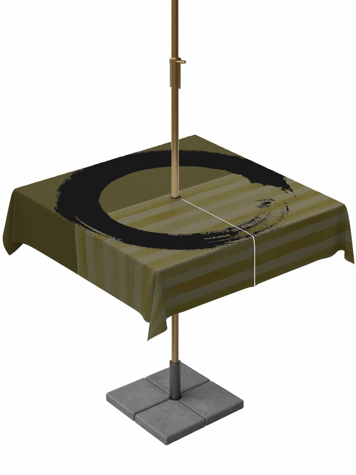 Black Circle Square Outdoor Tablecloth with Umbrella Hole Japanese ...