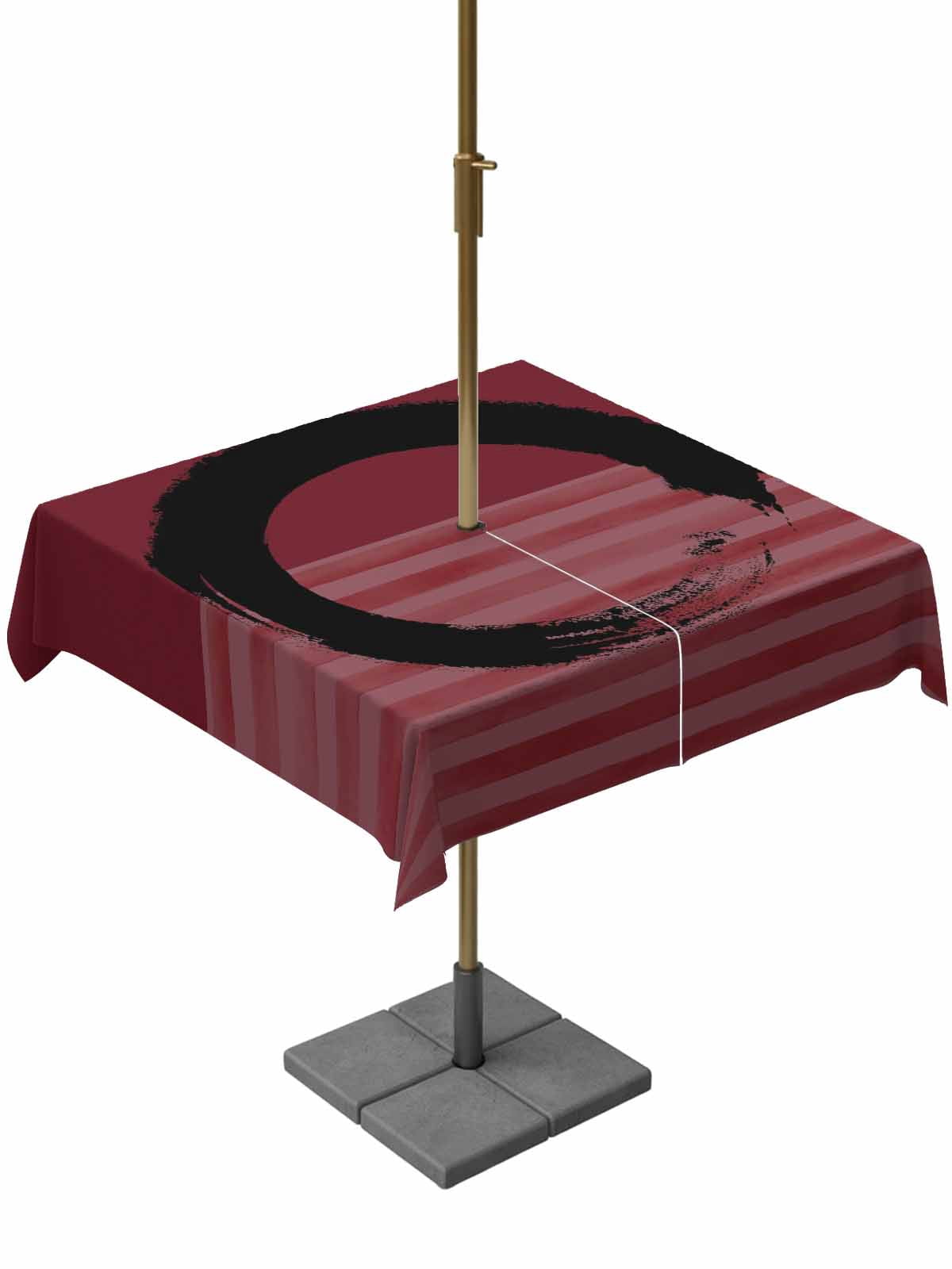 Black Circle Square Outdoor Tablecloth with Umbrella Hole Japanese ...