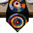 Black Circle Table Runner Linen Burlap Table Runner 48 Inches Long ...