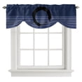 Black Circle Tie Up Valance Curtains Japanese Style Circle Blue Strips ...