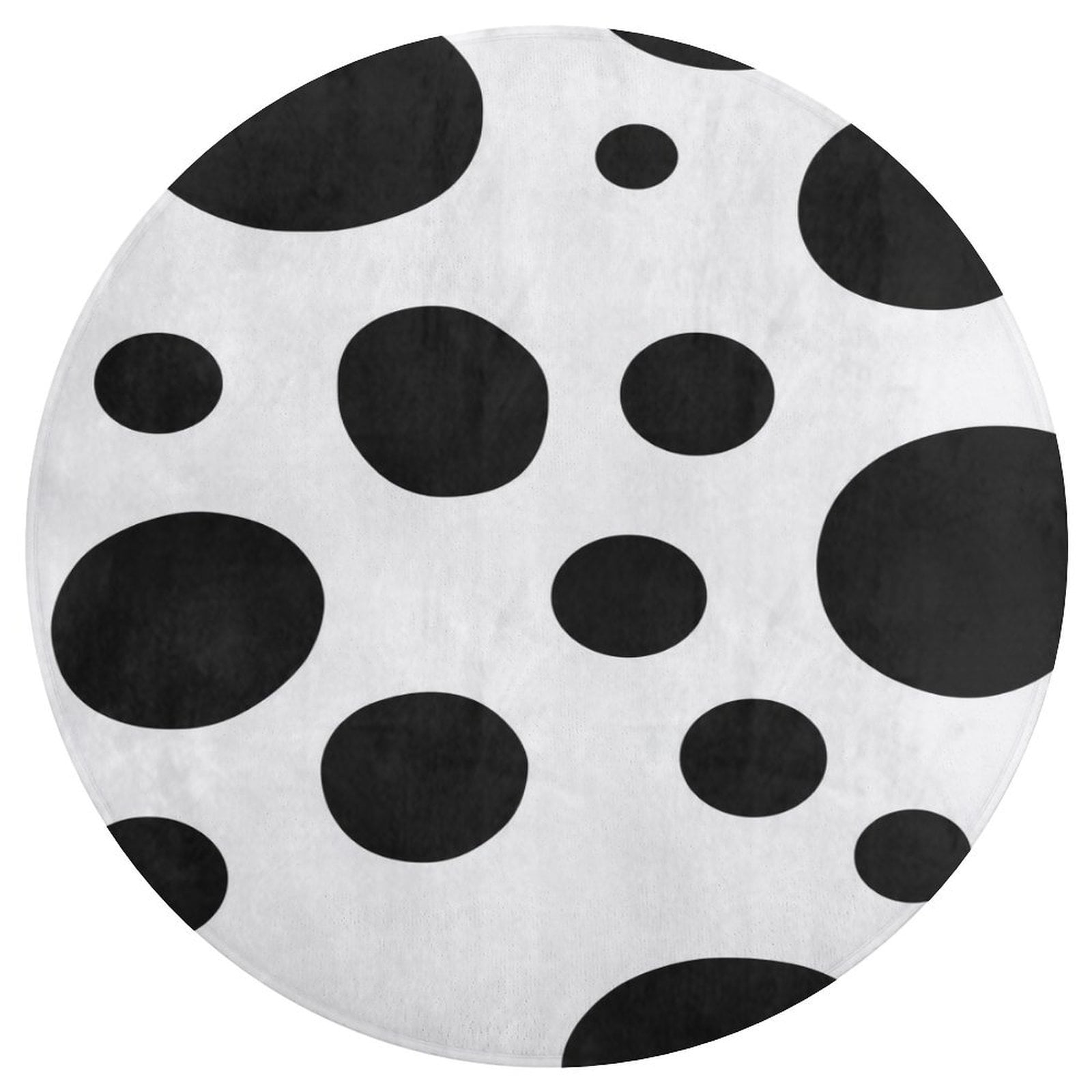 Black Circles White Background Round Carpet Circle Rug Outdoor Patio ...