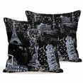 Black City Throw Pillow Covers 16 x 16 Inch Pillow Covers Set of 2 ...