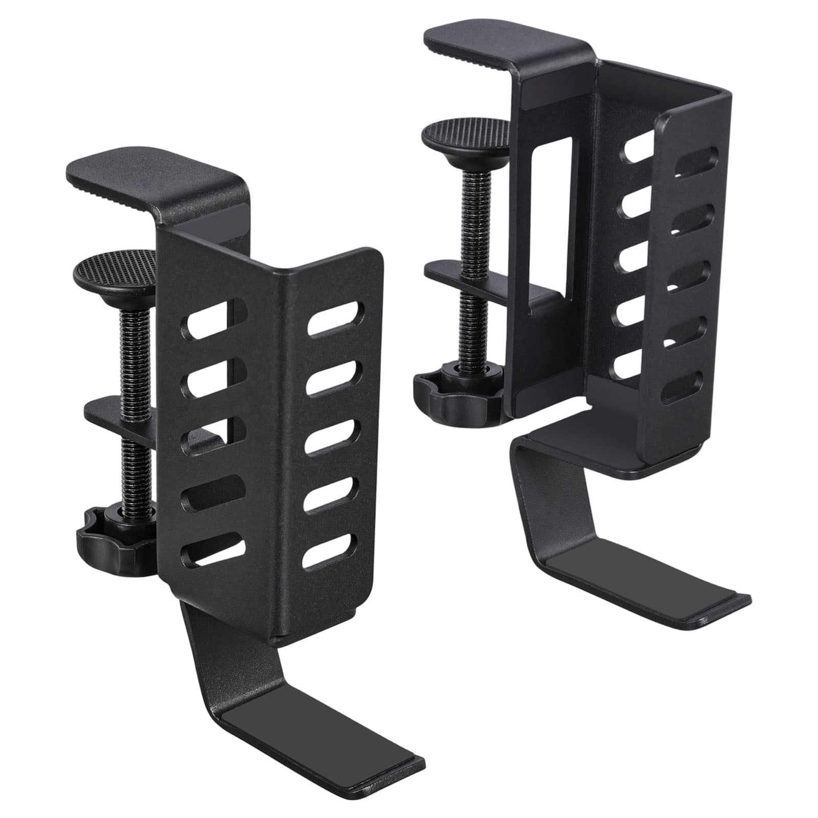 Black Clamp on Laptop Stand, No Drill Vertical Desktop Hanging Holder ...