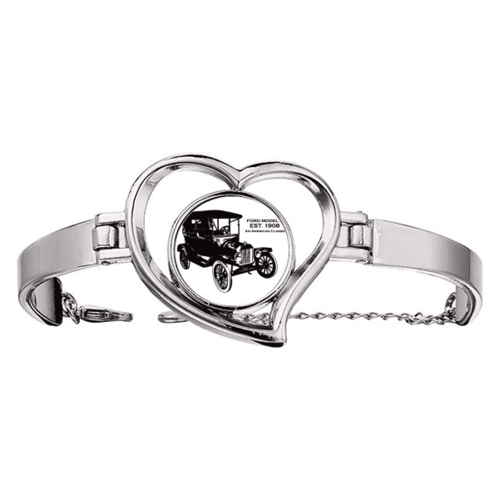 Black Classic Cars Mechanical Pattern Bracelet Heart Jewelry Wire ...
