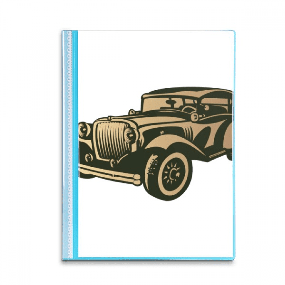 Black Classic Cars Outline Pattern Book Sheet Protectors Portfolio ...