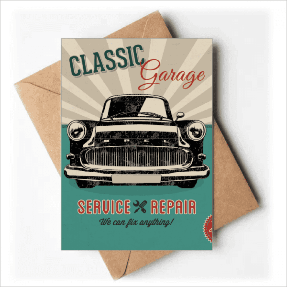 Black Classic Cars Repair Pattern Greeting Cards You are Invited ...