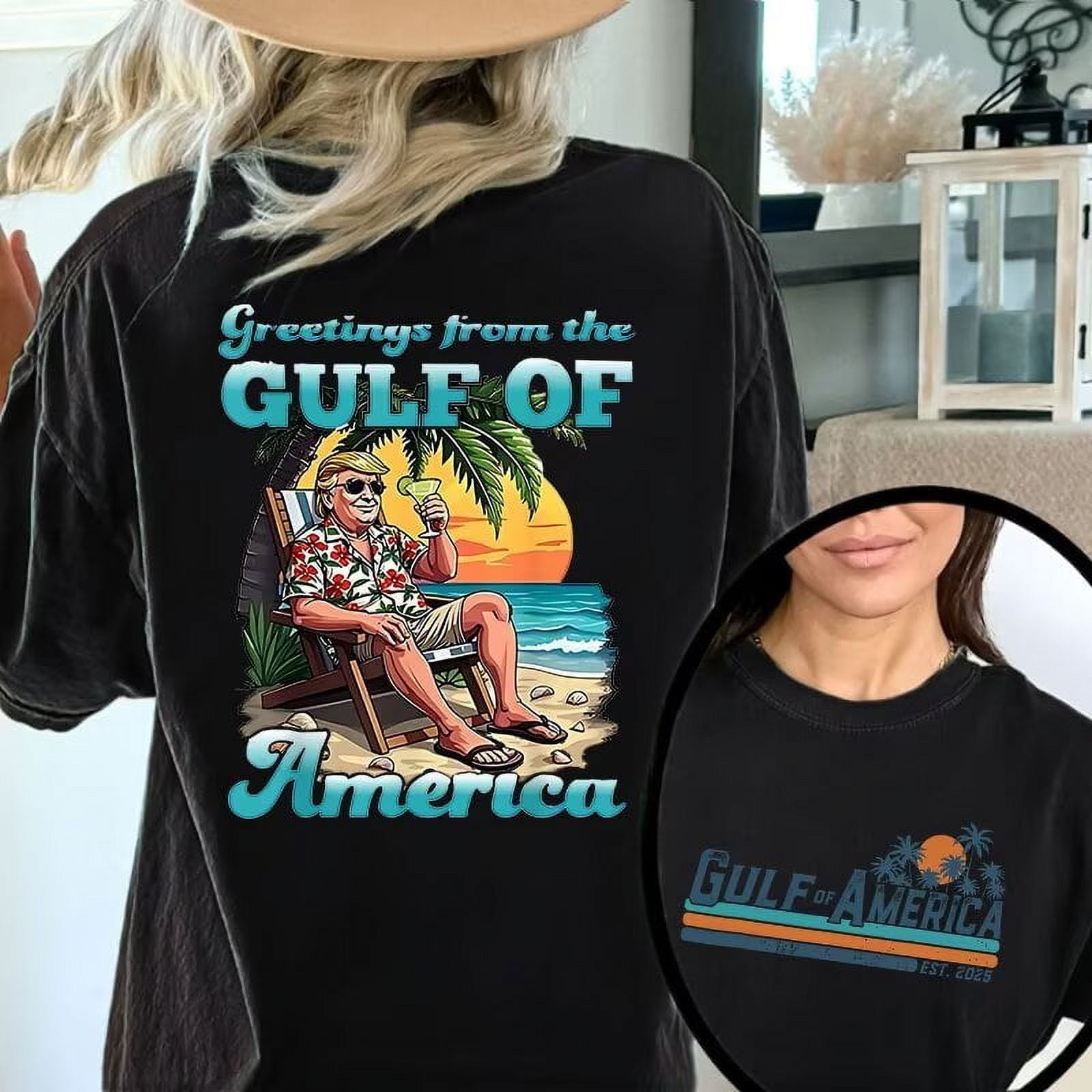 Black Classic Cotton Patriotic Shirt – Unisex American Gulf Retro ...