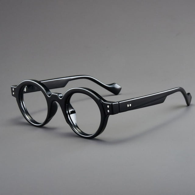 Black Classic Small Round Reading Glasses 1.00 Anti-Blue Light ...