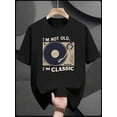 Black Classic Turntable Graphic T-Shirt, Oversized Loose Fit Cotton ...