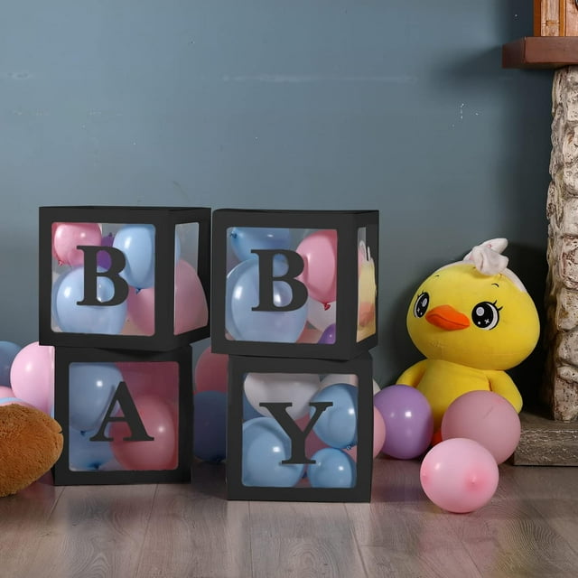 Black Clear Baby Boxes With Letters For Baby Shower,Baby Shower ...