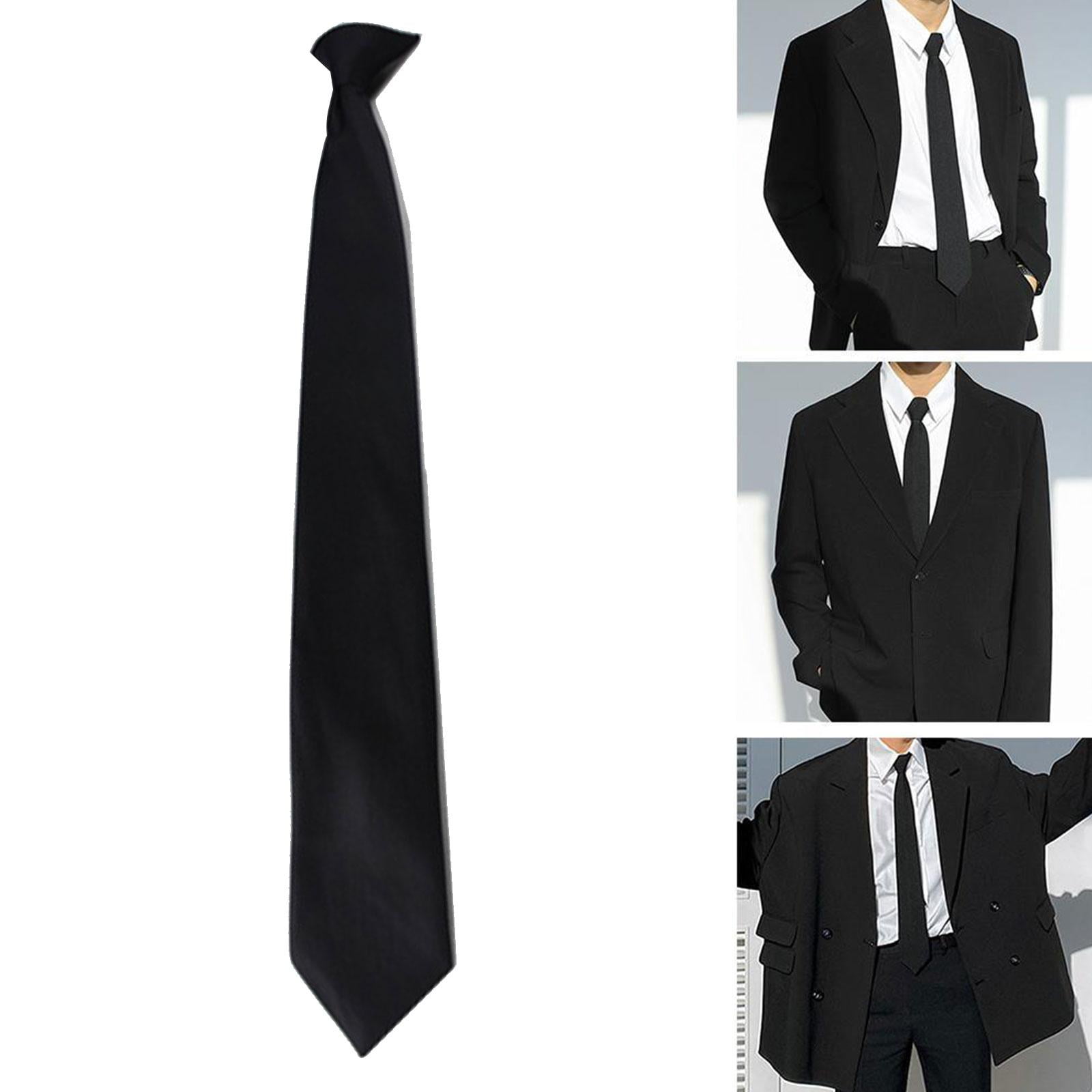 Black Clip On Tie Security Tie Doorman Steward Matte Tie Funeral Black ...