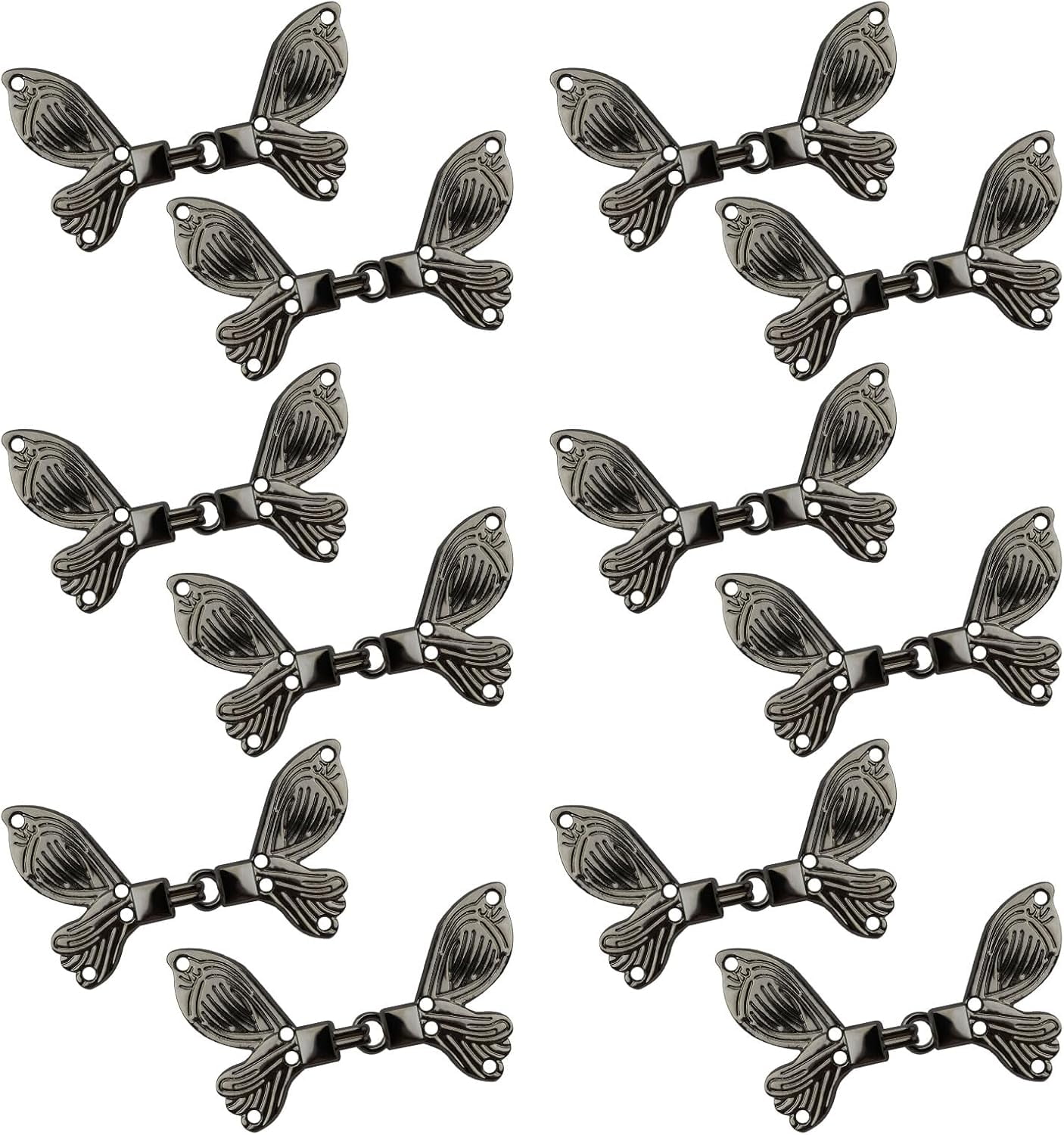 Black Cloak Clasp Fasteners, 12Pairs Butterfly Fasteners Chinese Knot ...