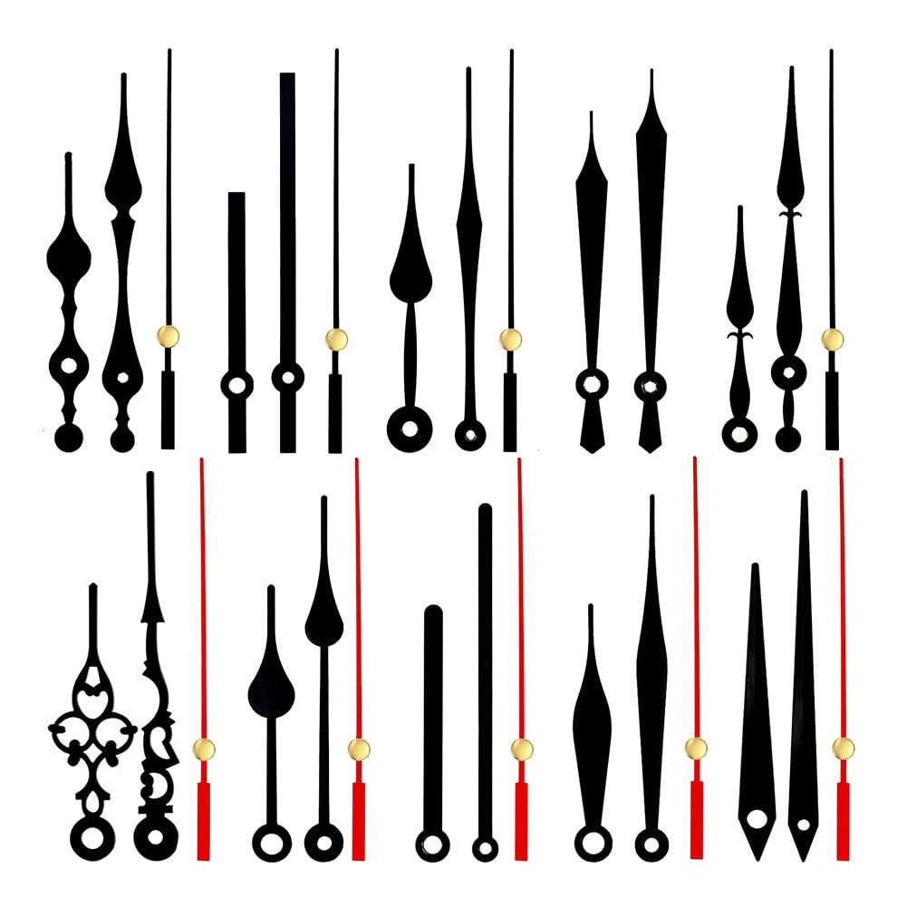 Black Clock Hands Assortment 10 Unique Styles for Repairs and ...