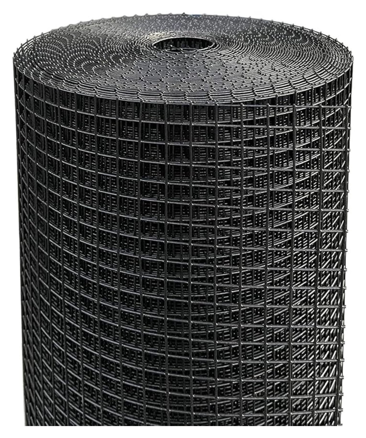 Black Cloth 1/2 inch Mesh 60'' x 50' 19-Gauge, Chicken Wire Mesh Roll ...