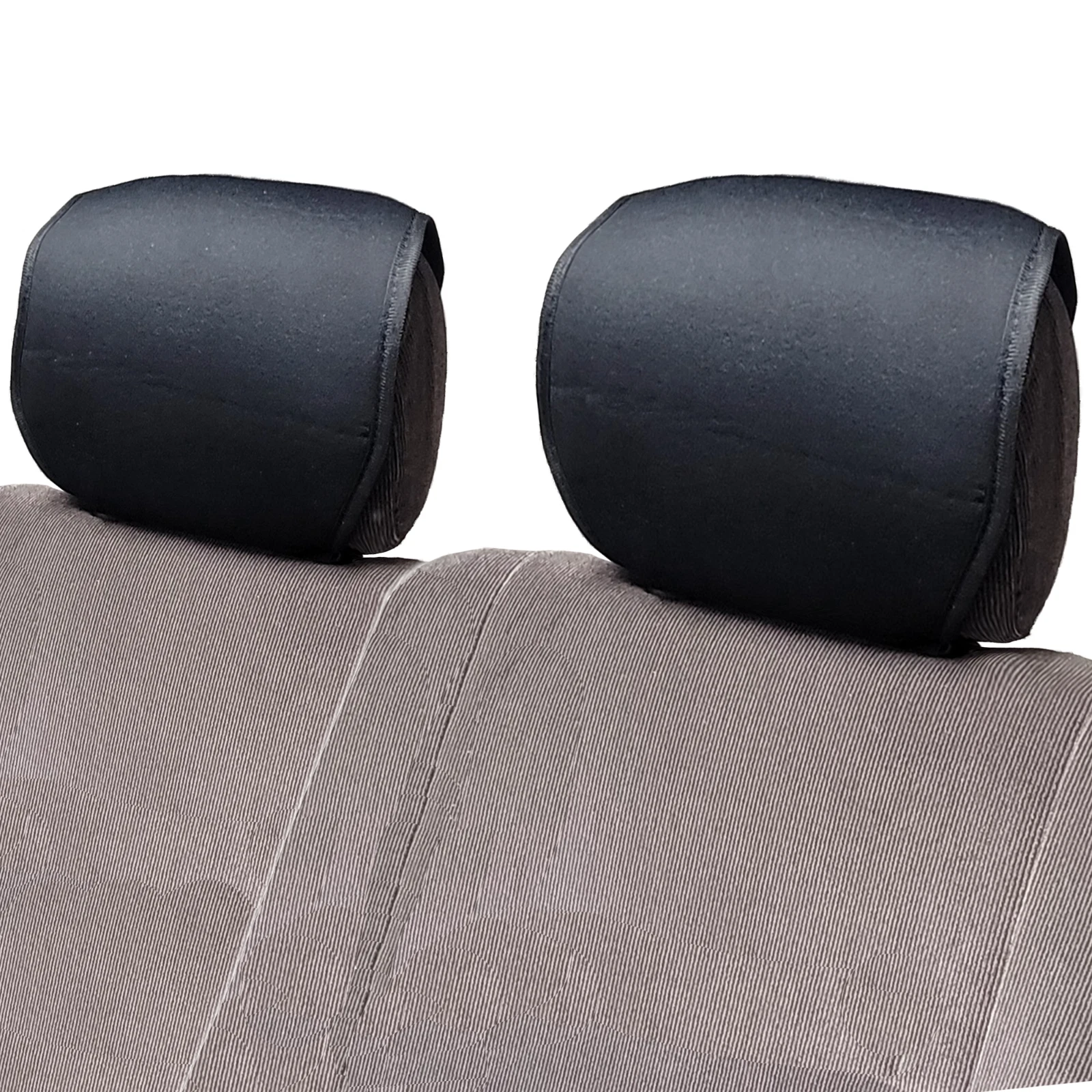 Black Cloth Car Headrest Covers Sideless Set Of 2 For Chevrolets ...