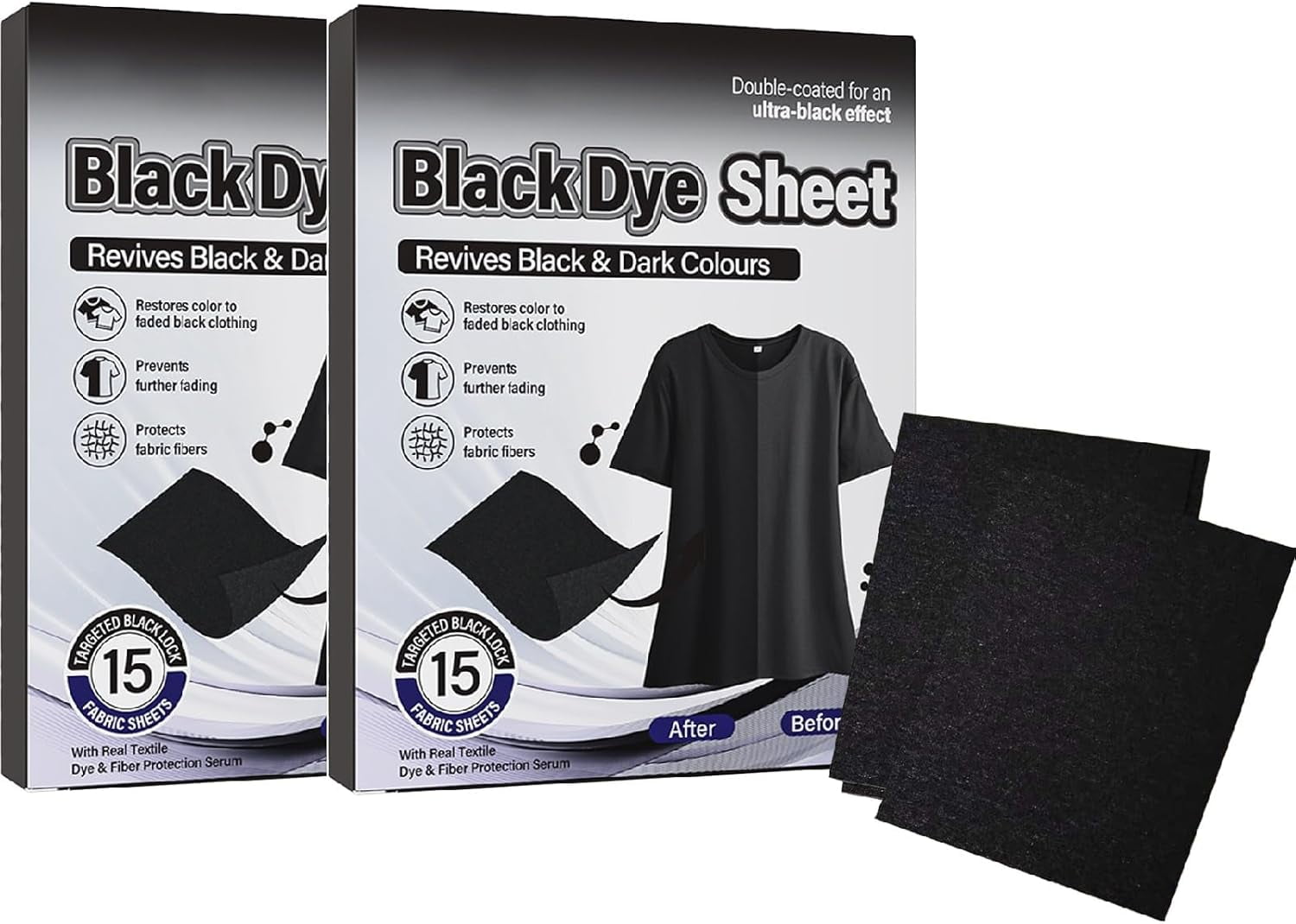 Black Clothes Dye, 30 Sheets Natural Black Fabric Dye for Clothing ...