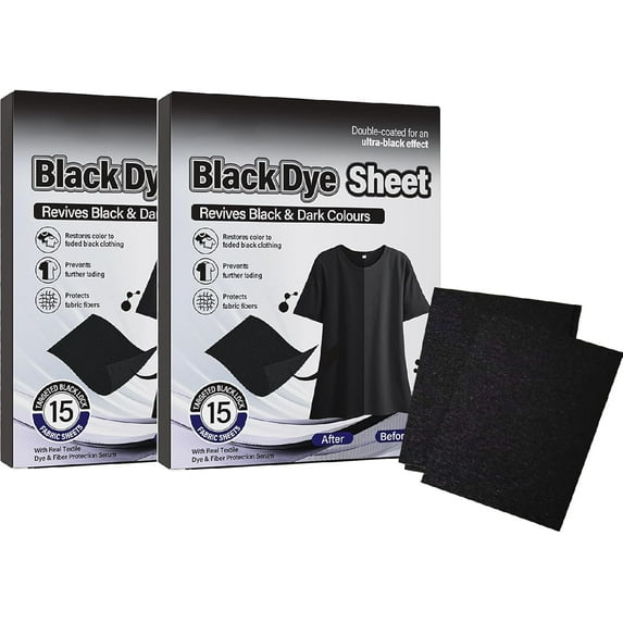 Black Clothes Dye, 30 Sheets Natural Black Fabric Dye for Clothing ...
