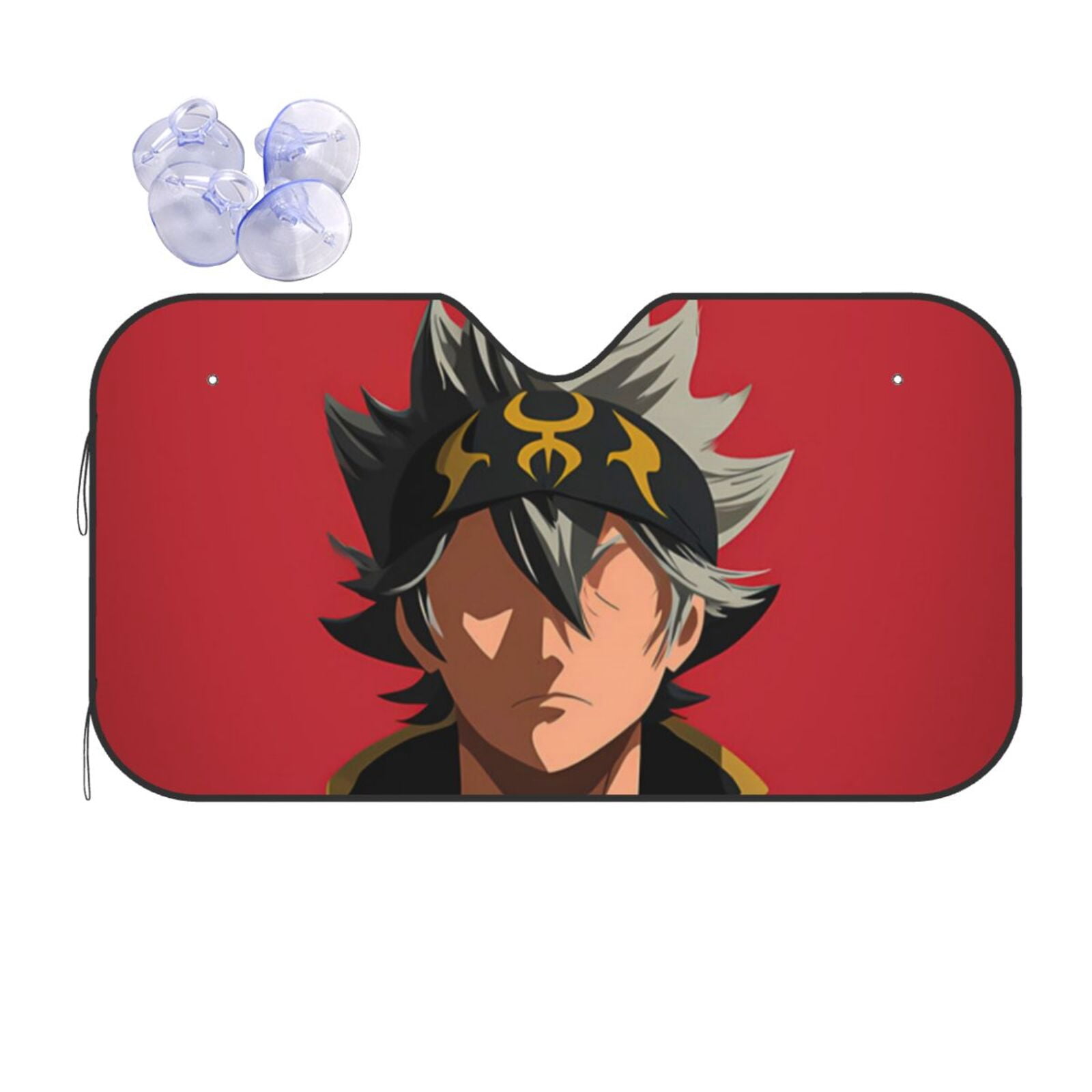 Black Clover Asta Car Windshield Sun Shade, Foldable Front Window ...