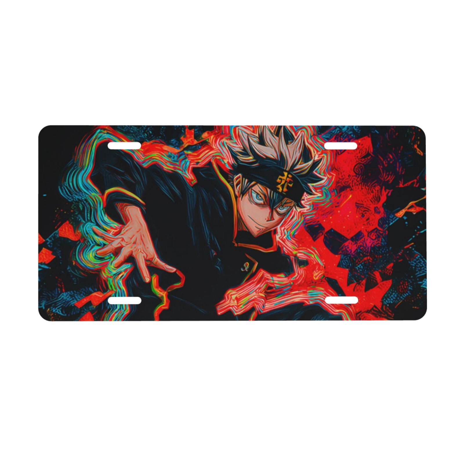 Black Clover Asta License Plate, Car Front License Plates With 4 Holes ...