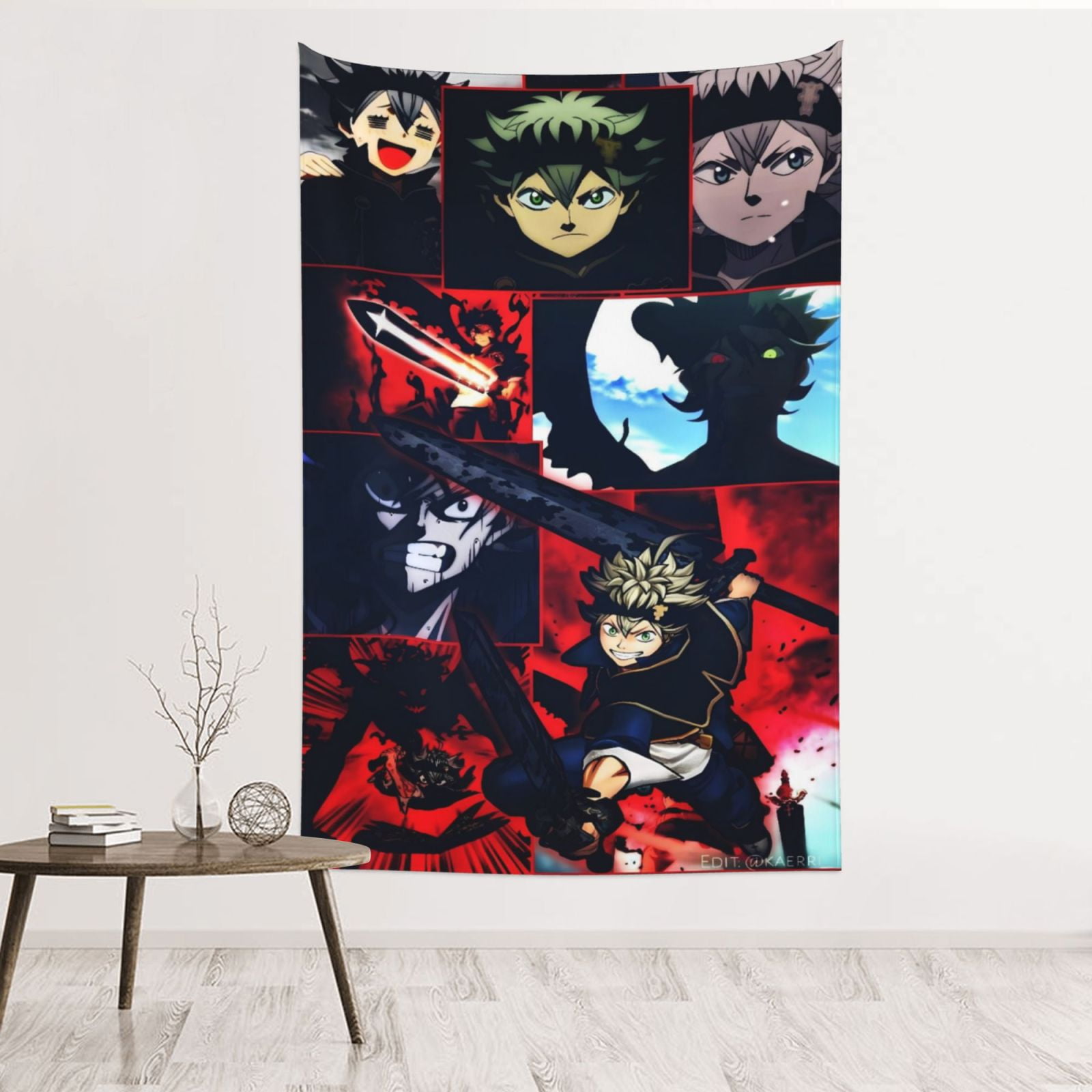 Black Clover Asta Tapestry Wall Hanging Home Decoration Wall Blanket ...