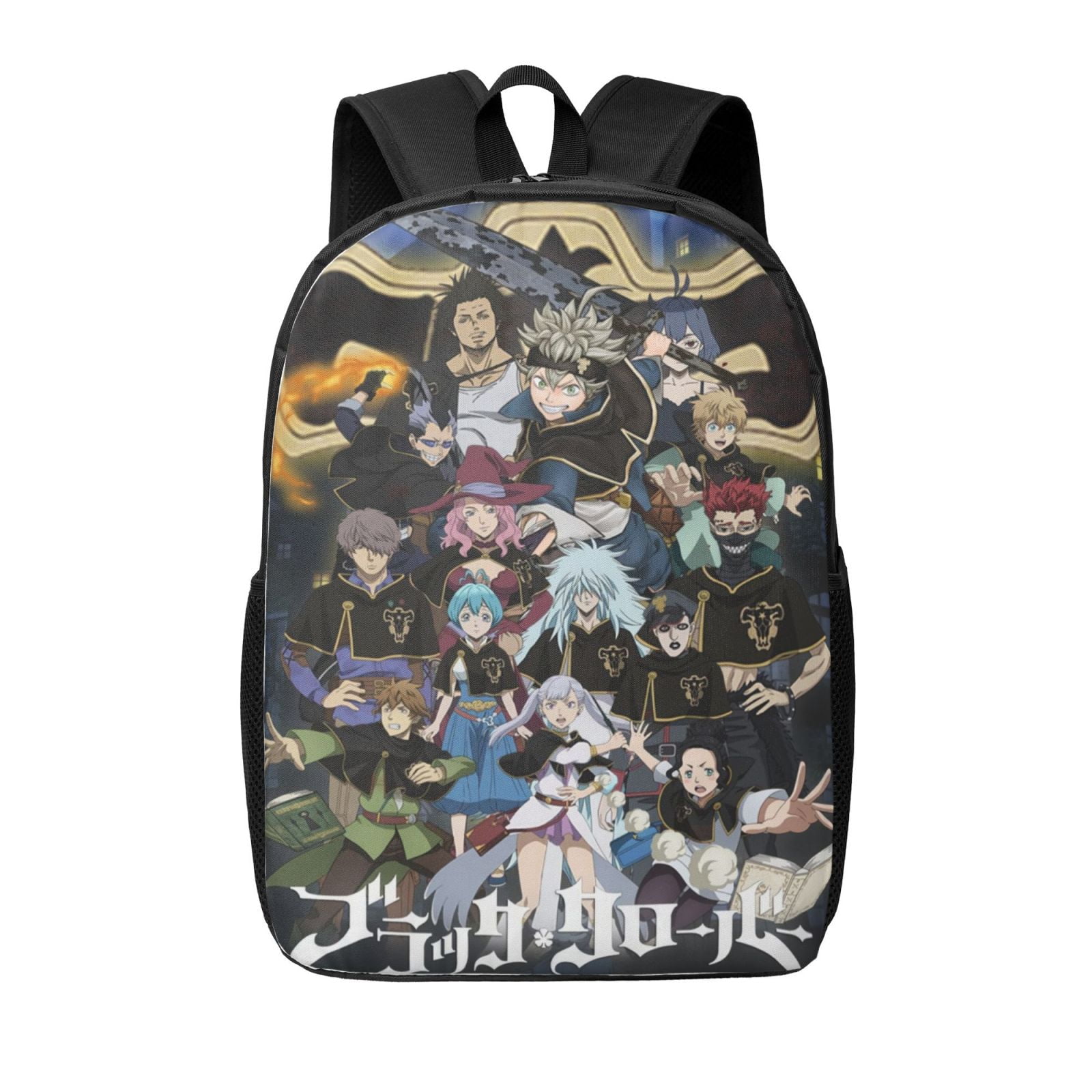 Black Clover Cartoon Backpacks Lightweight 17 Inch Large Capacity ...