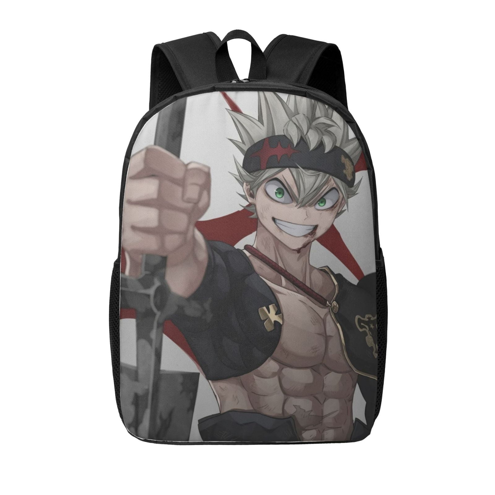 Black Clover Cartoon Backpacks Lightweight 17 Inch Large Capacity ...