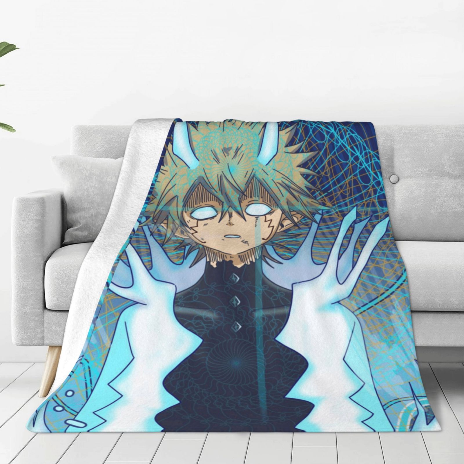 Black Clover Luck Voltia Throw Blanket Couch Bed Sofa Soft Lightweight ...