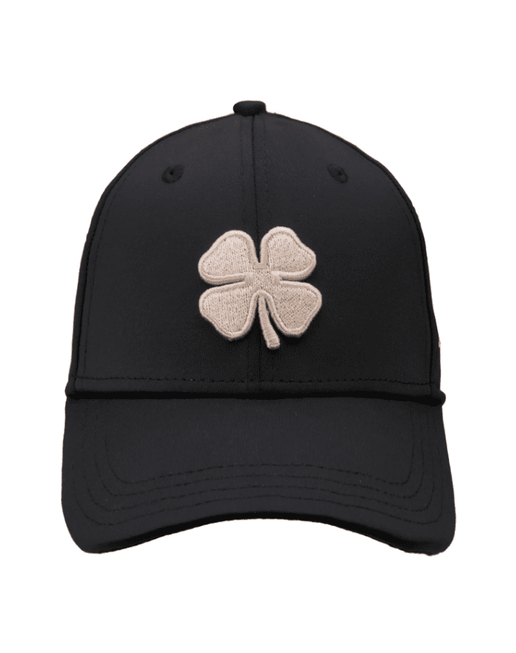 Black Clover Premium Clover 148 Flex Fitted Cap Golf Hat, Black/Crème ...