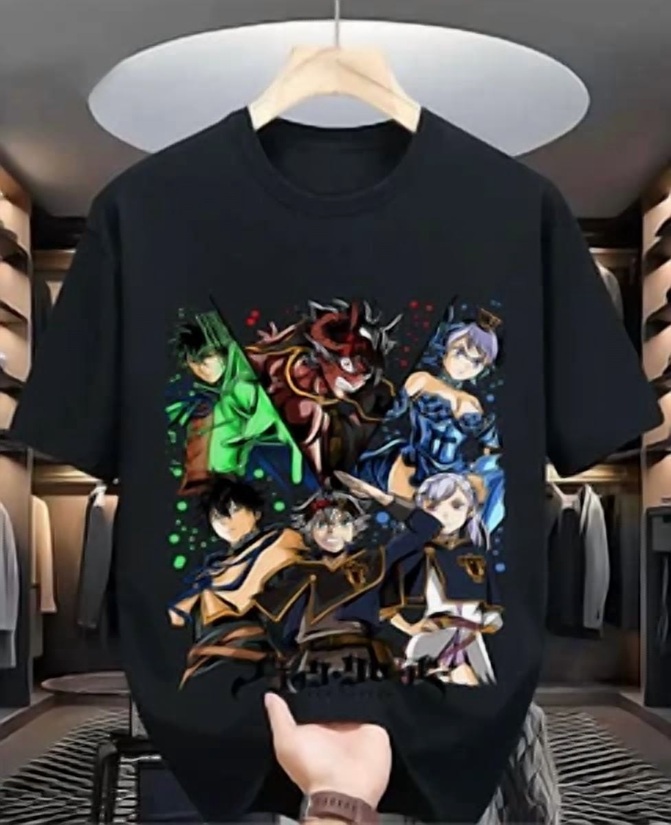 Black Clover T-Shirt Asta Yuno Anime Manga Girl Gifts Black Shirt All ...