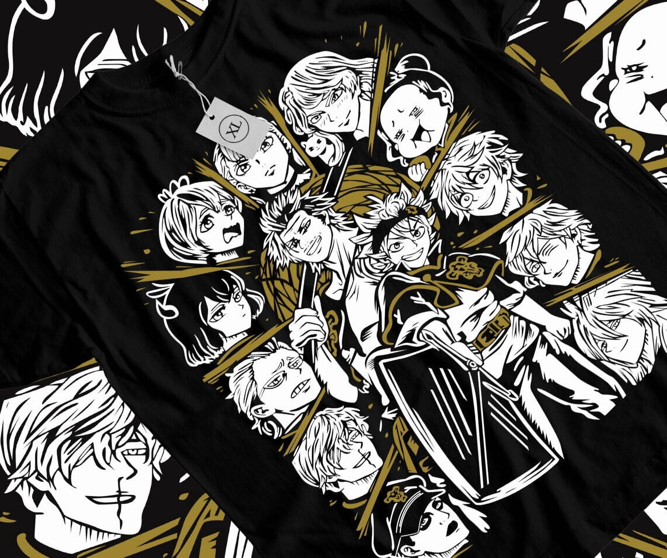 Black Clover T-Shirt Asta Yuno Anime Manga Girl Gifts Black Shirt All ...