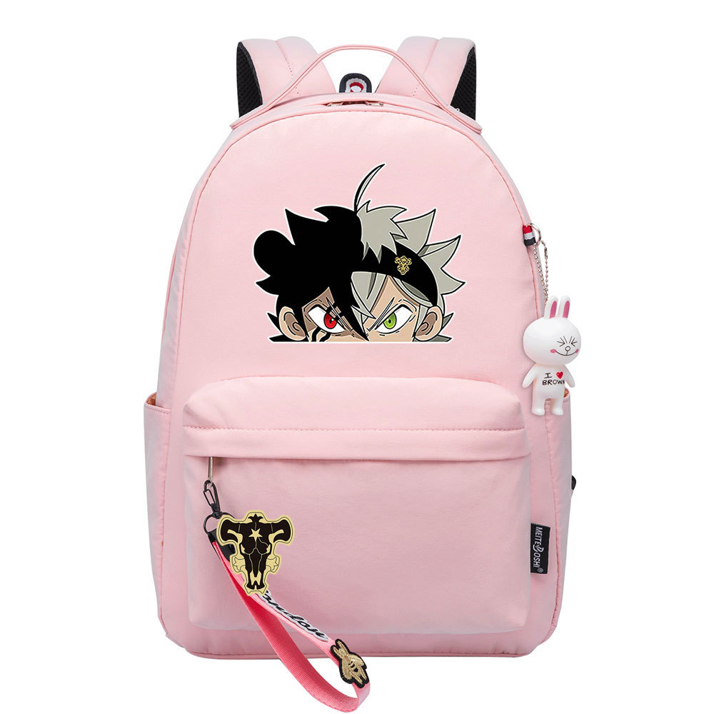 Black Clover Theme Cartoon Backpack, featuring Double Side Pockets ...