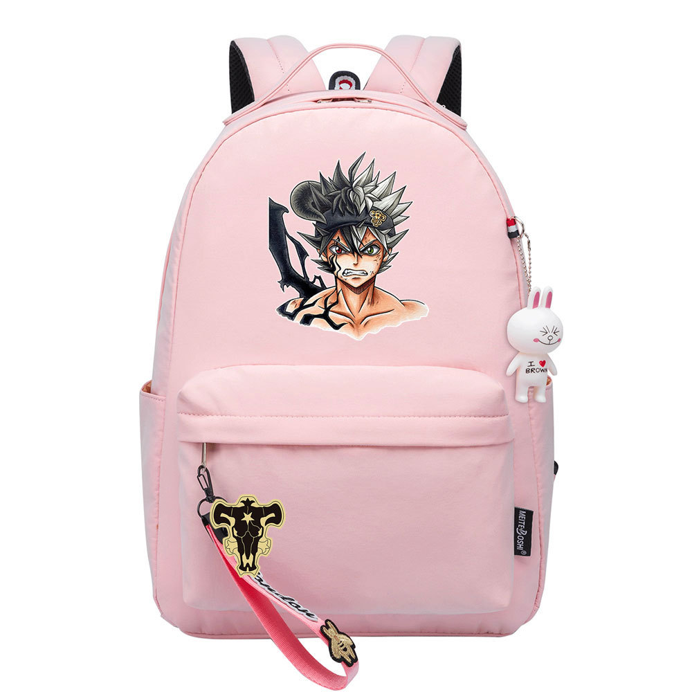 Black Clover Theme Cartoon Backpack, featuring Double Side Pockets ...