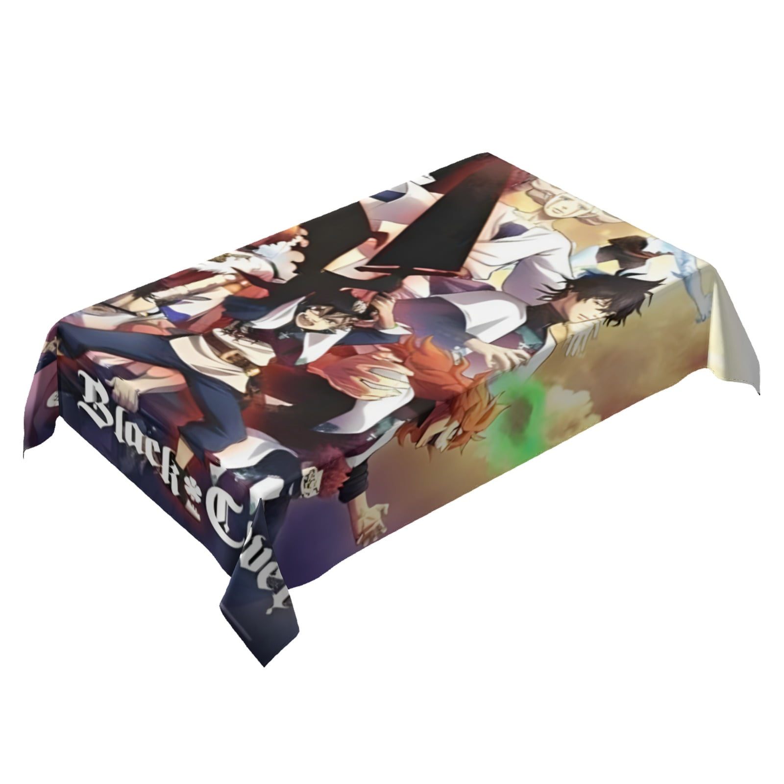 Black Clover square tablecloth has an iconic print, fits most tables ...