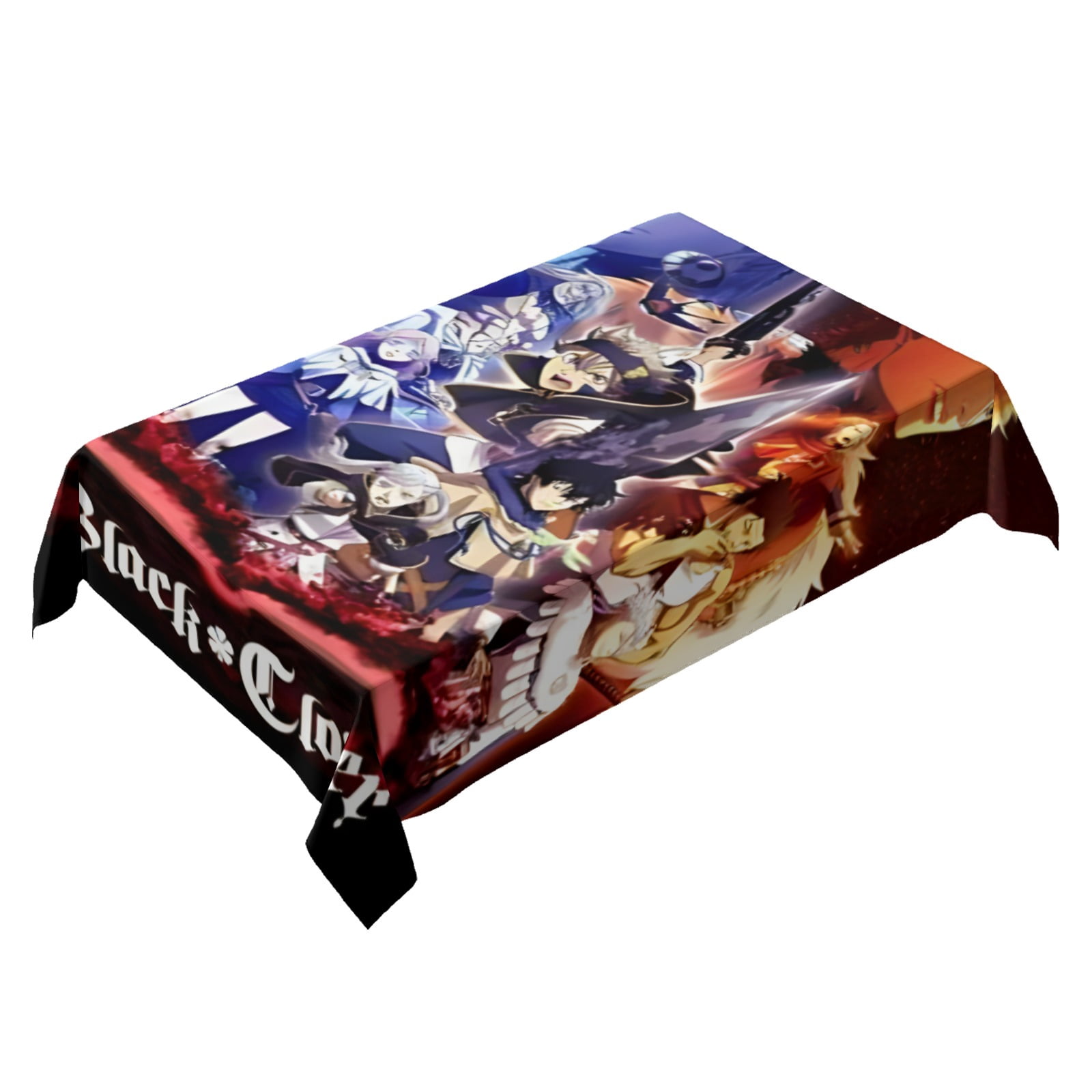 Black Clover square tablecloth has an iconic print, fits most tables ...