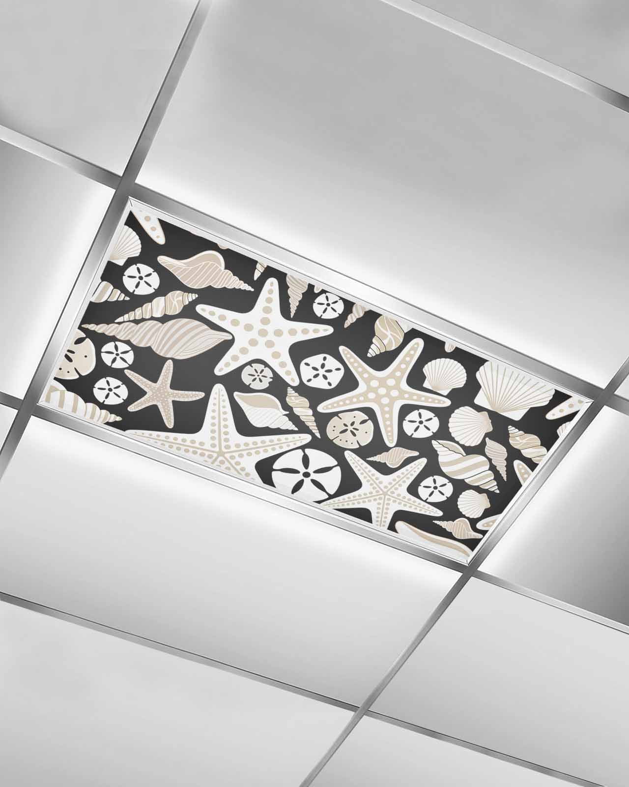 Black Coastal Fluorescent Light Covers for Ceiling Lights 4x2 feet,1 ...