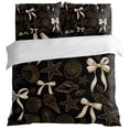 Black Coastal Starfish Duvet Cover Set California King Size, Seashells ...