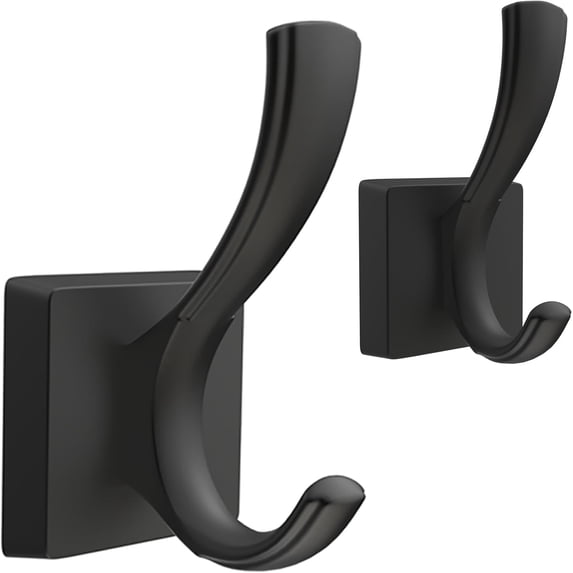 Black Coat Hooks for Wall Hanging, Bath Robe Hook Heavy Duty Thick ...