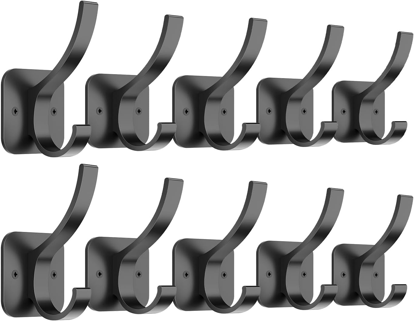 Black Coat Hooks Wall Mount, Wall Hooks for Hanging, Towel Hooks Heavy ...