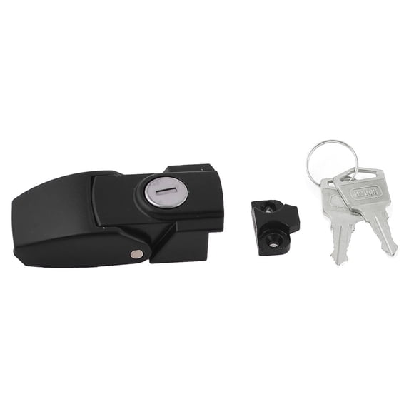 Black Coated Metal Hasp Latch Toggle Cabinet Lock and Key - Walmart.com