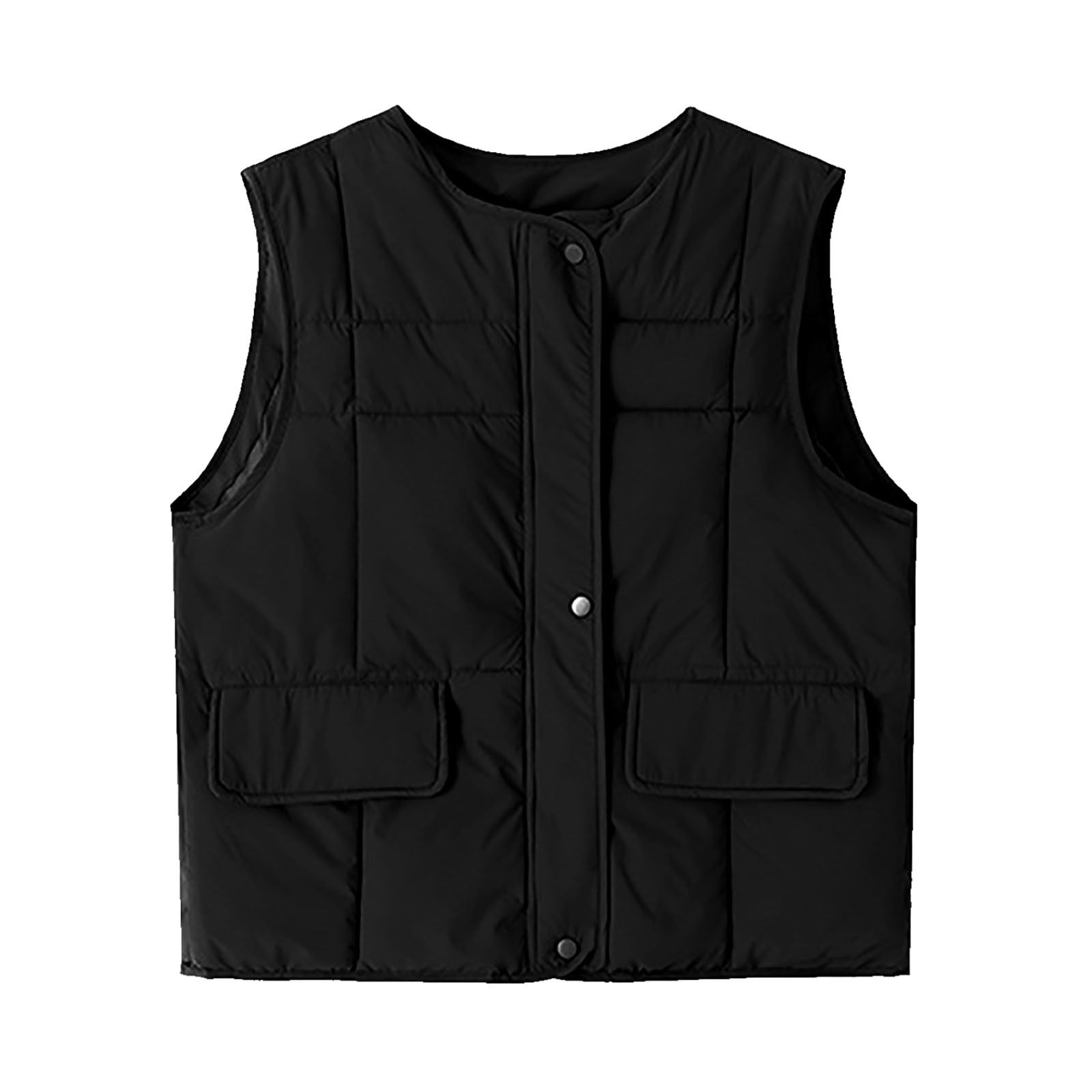 Black Coats for Women Winter Fall Sleeveless Long Sleeve Lounge Thermal ...