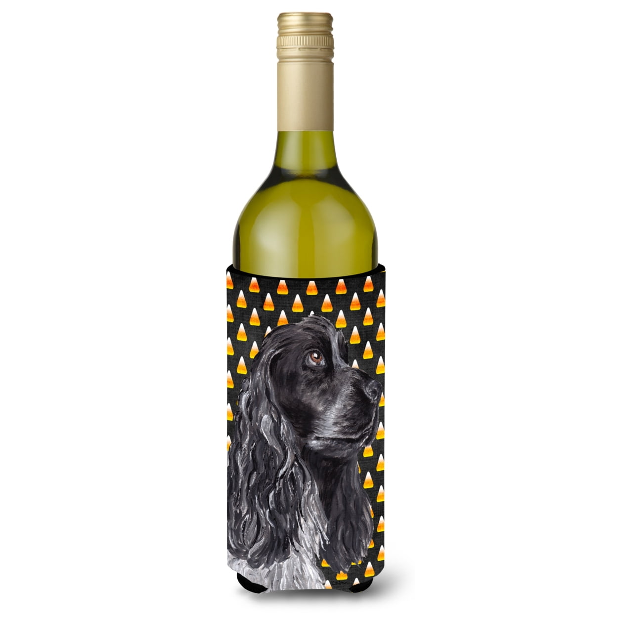 Black Cocker Spaniel Candy Corn Halloween Wine Bottle Hugger - Walmart.com