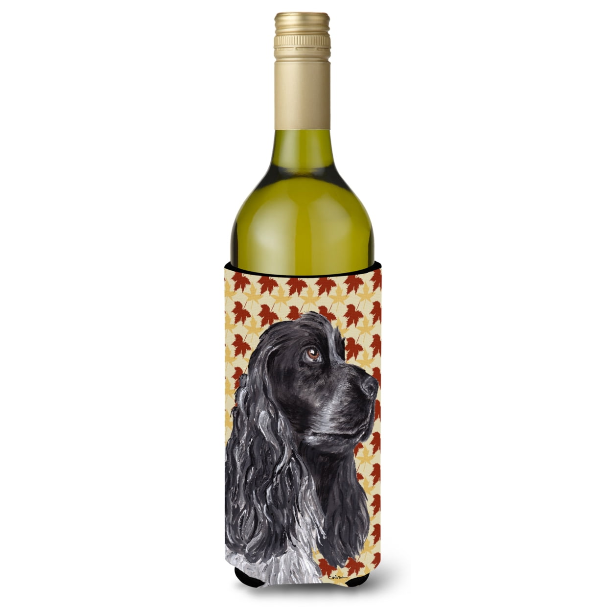 Black Cocker Spaniel Fall Leaves Wine Bottle Hugger - Walmart.com