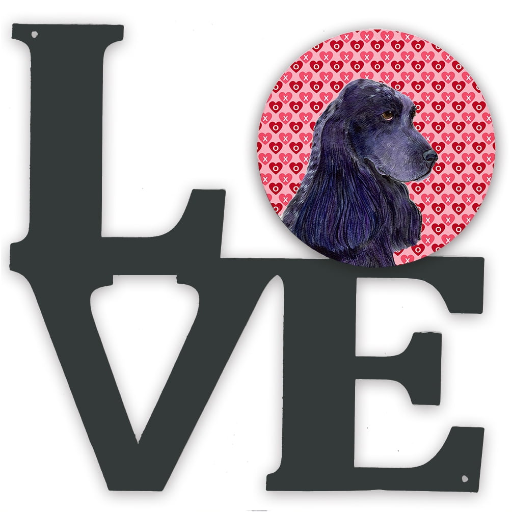 Black Cocker Spaniel Hearts Love Valentine's Day Metal Wall Artwork ...