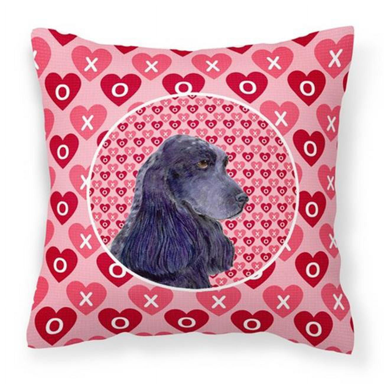 Black Cocker Spaniel Hearts Love Valentines Day Fabric Decorative ...