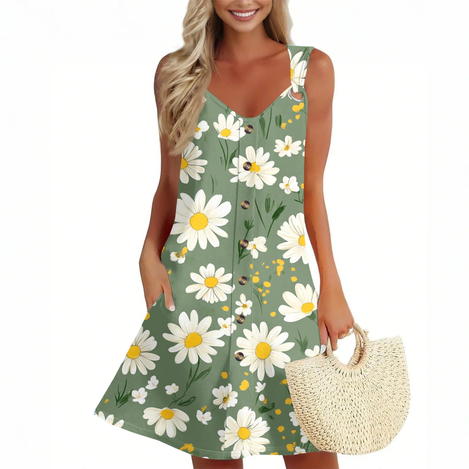 Black Cocktail Dress, Plus Size Beach Party Dresses Sleeveless Floral ...