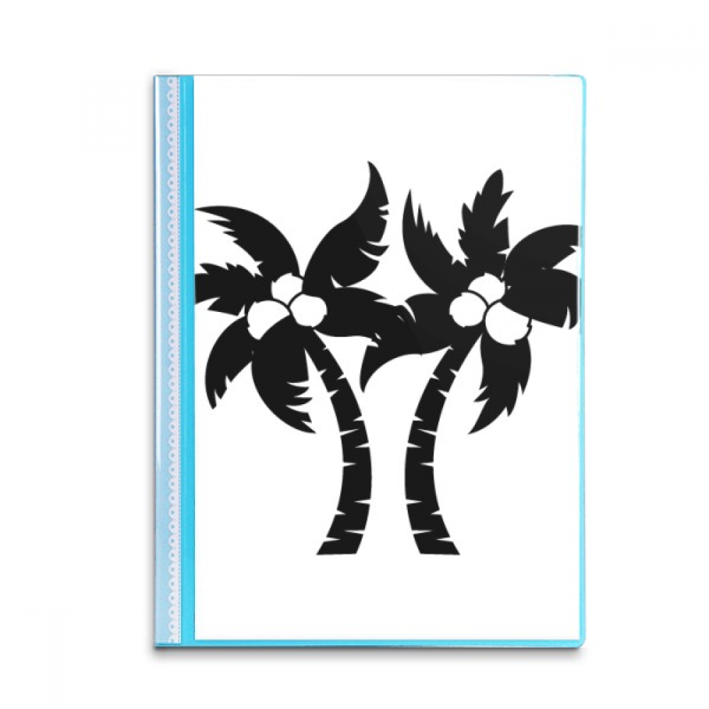 Black Coconut Tree Outline Book Sheet Protectors Portfolio Binder ...