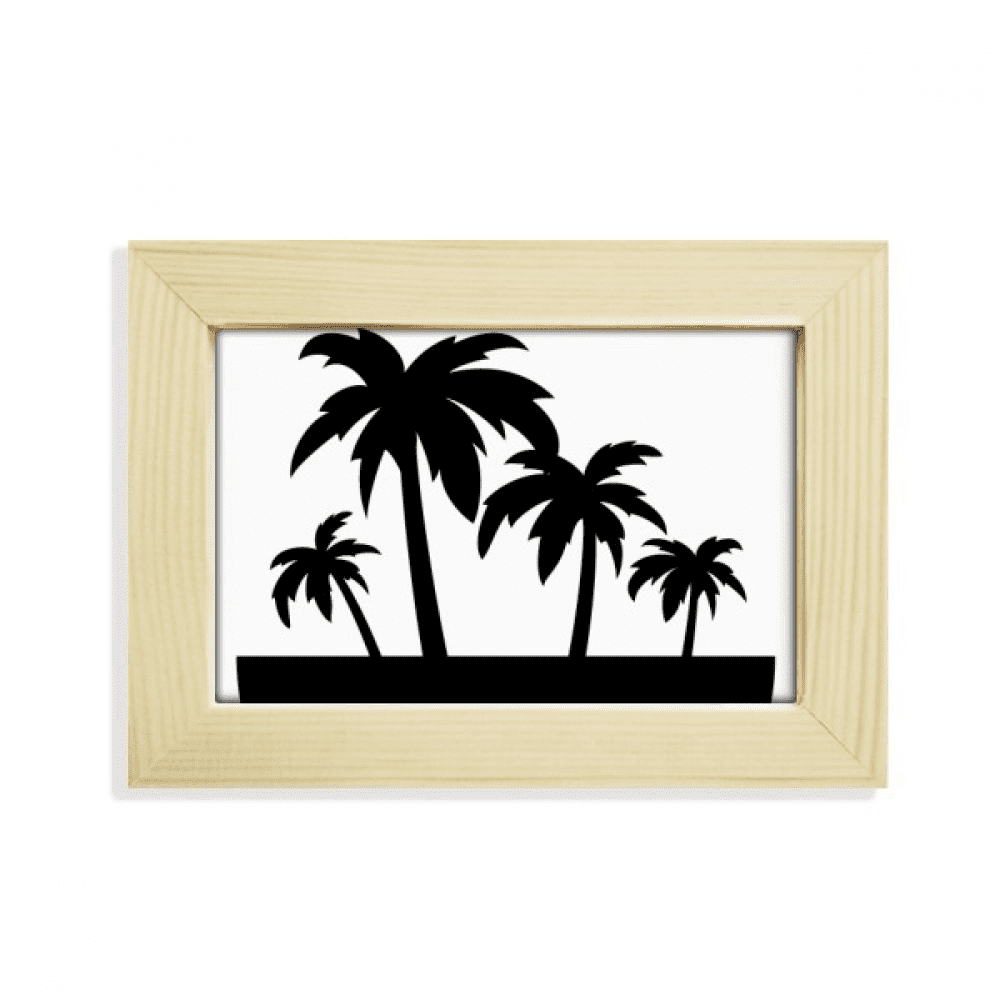 Black Coconut Tree Outline Desktop Decorate Photo Frame Picture Art ...
