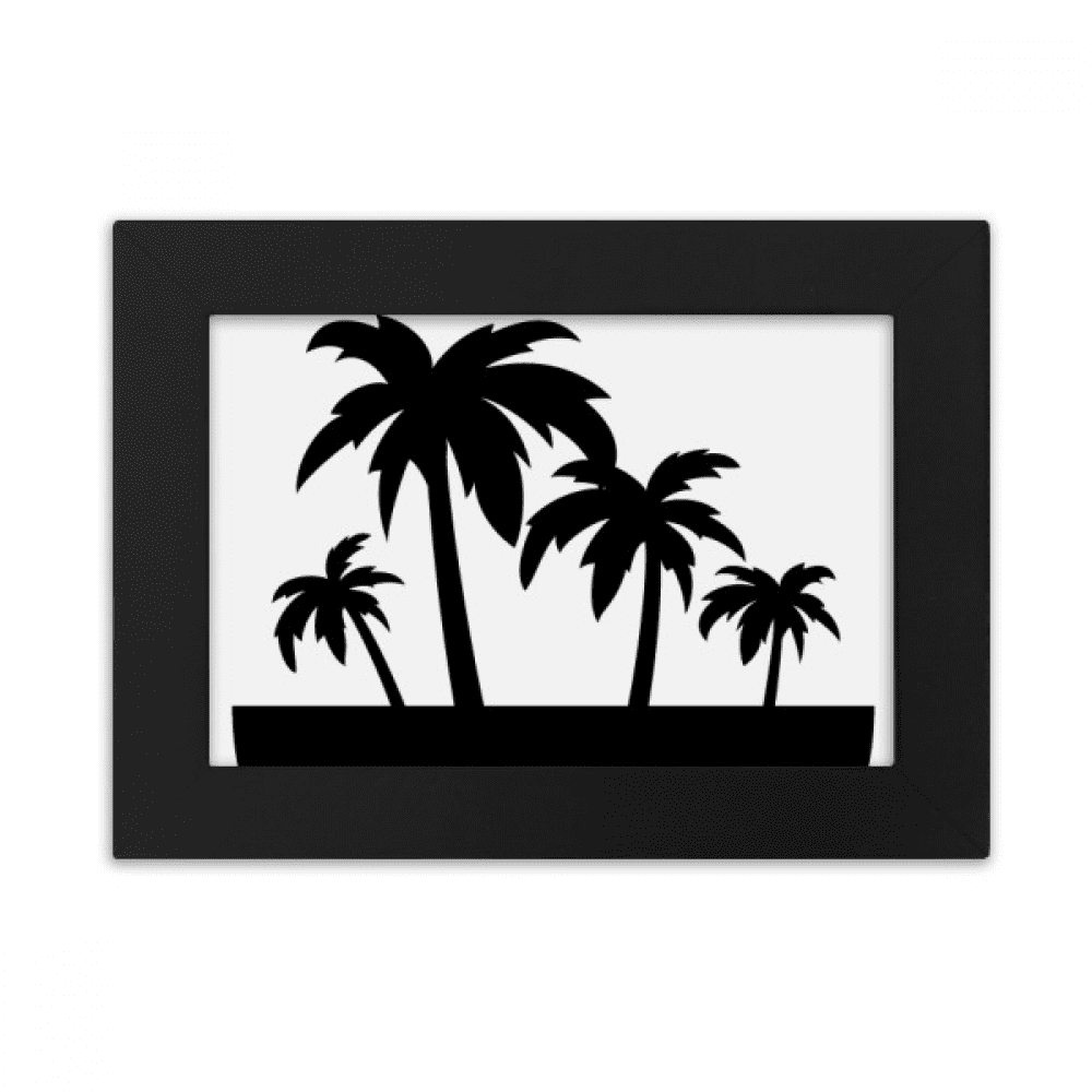 Black Coconut Tree Outline Desktop Photo Frame Ornaments Picture Art ...